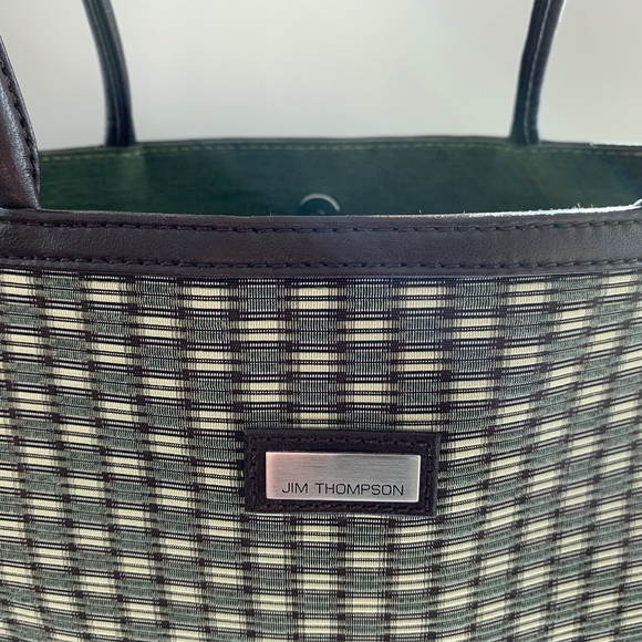 Jim Thompson | Bags | Jim Thompson Thai Silk Tote Browntaupegreen ...